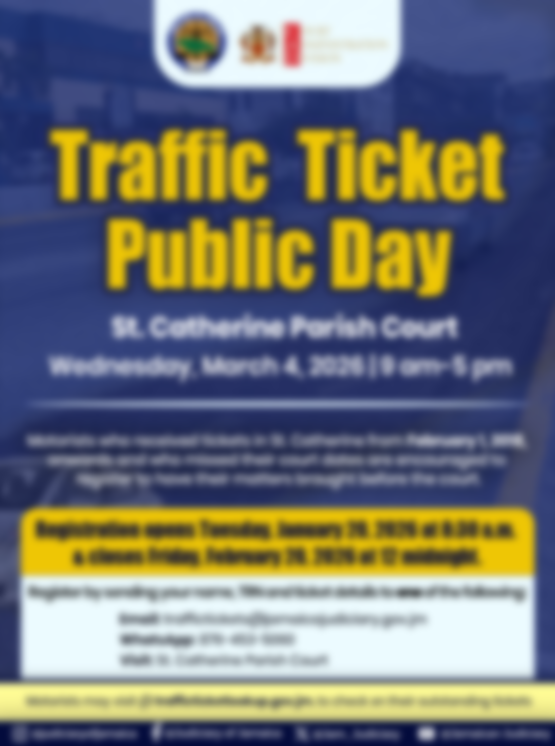 Traffic Ticket Public Day Flyer(Blurred) – Court Administration Division